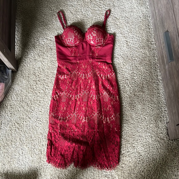 bebe | Dresses | Bebe Red Corset Dress | Poshmark
